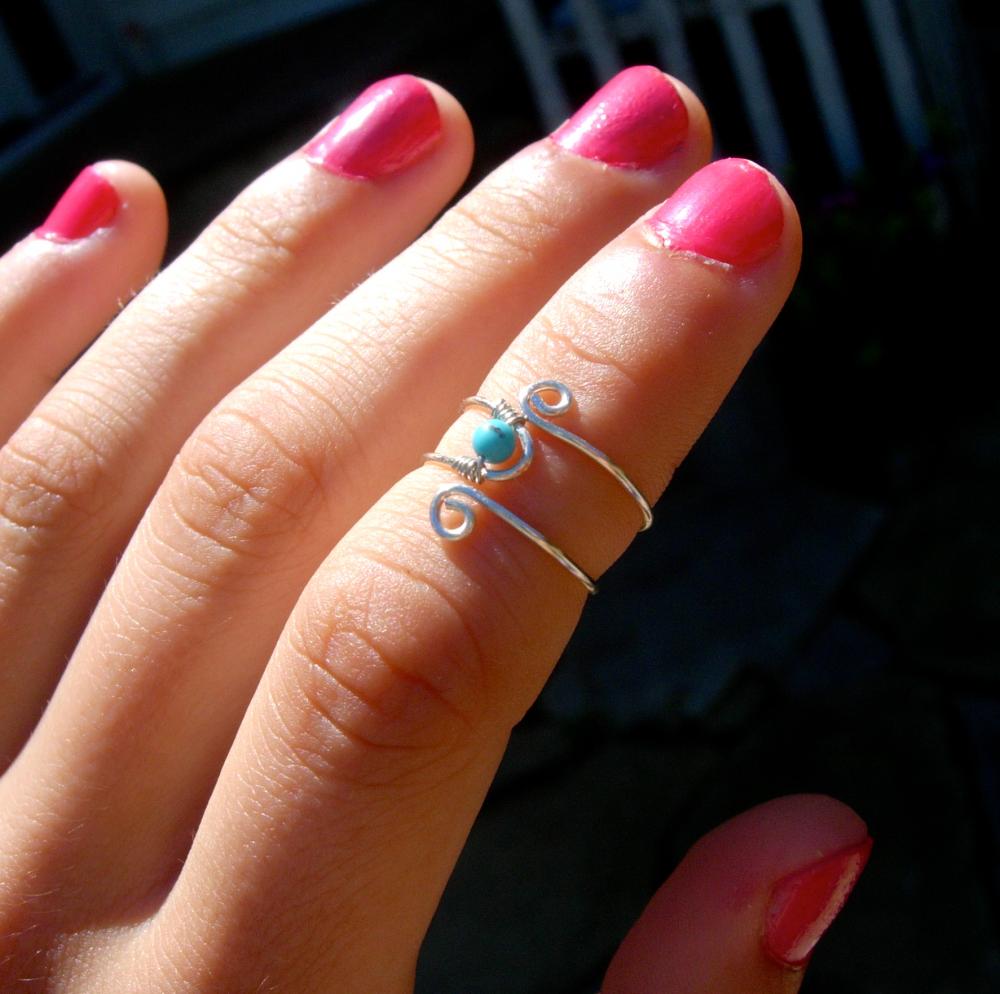 Adjustable Mid Finger, Knuckle, Toe Or Pinky Ring Silver Plated With ...