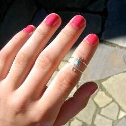 Adjustable Mid Finger, Knuckle, Toe Or Pinky Ring Silver Plated With ...